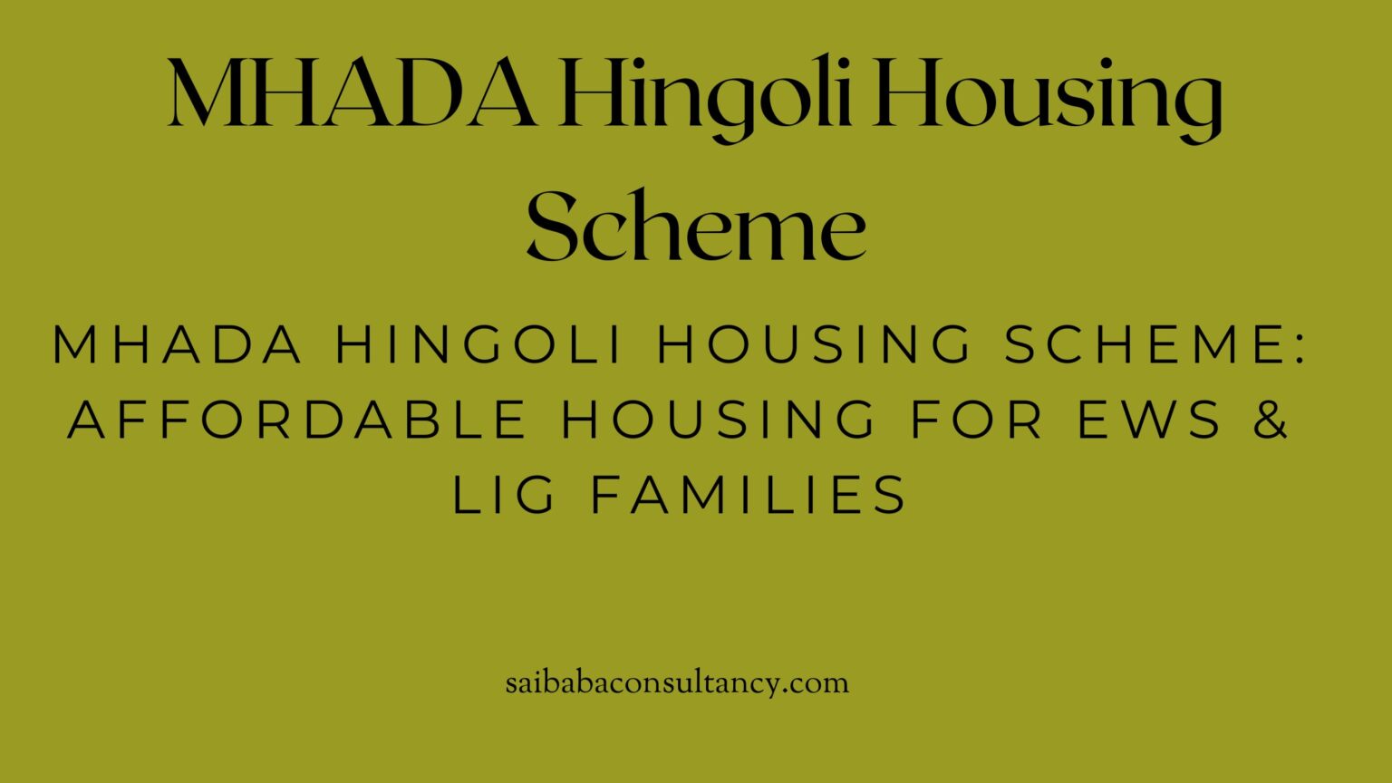 MHADA Hingoli Housing Scheme: Affordable Housing for EWS & LIG Families ...